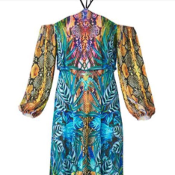 VENUS | Dresses | Venus Maxi Dress Cold Shoulder Multicolor Size Large ...